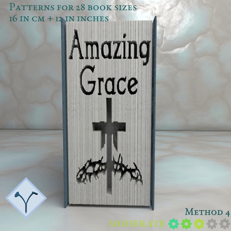 Cross Amazing Grace: Book Folding Pattern Instruction DIY | Etsy