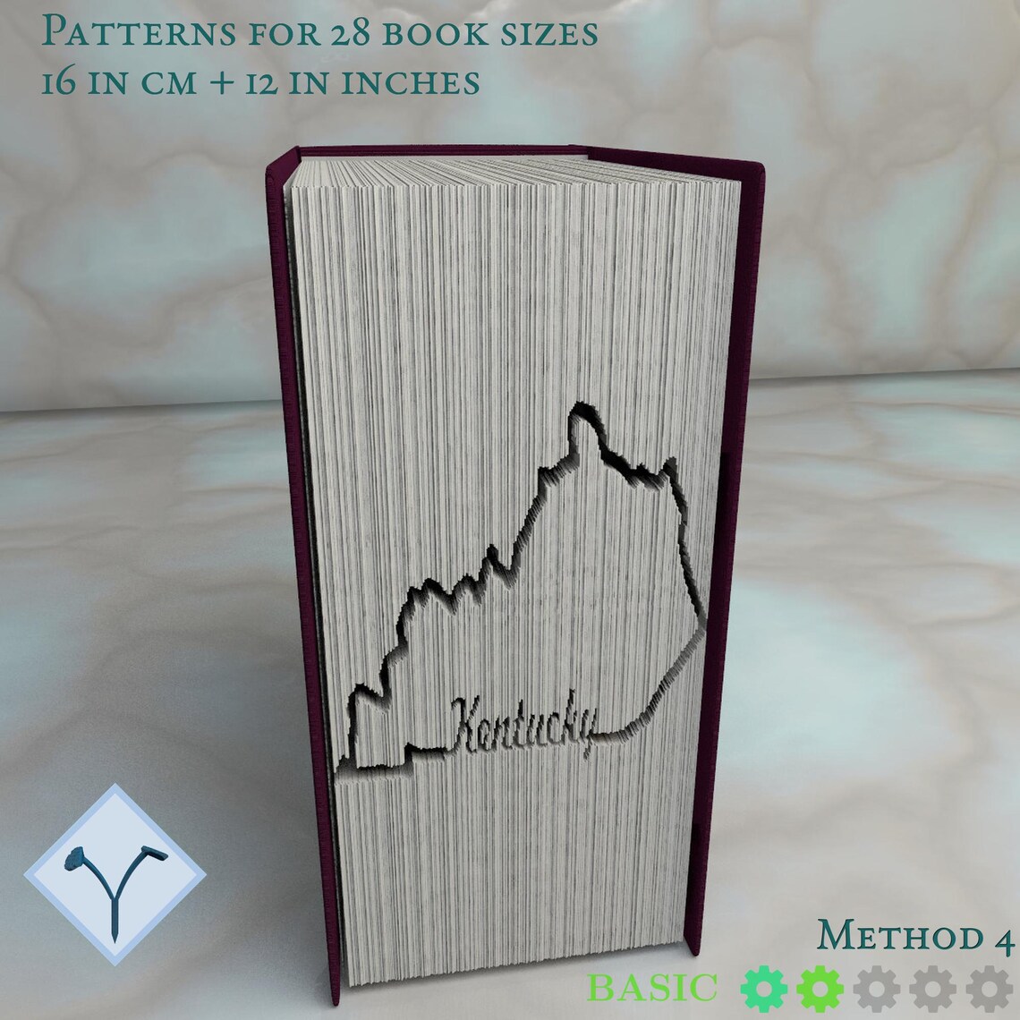 Kentucky State Outline: DIY Cut & Fold Art, Book Folding Pattern and ...