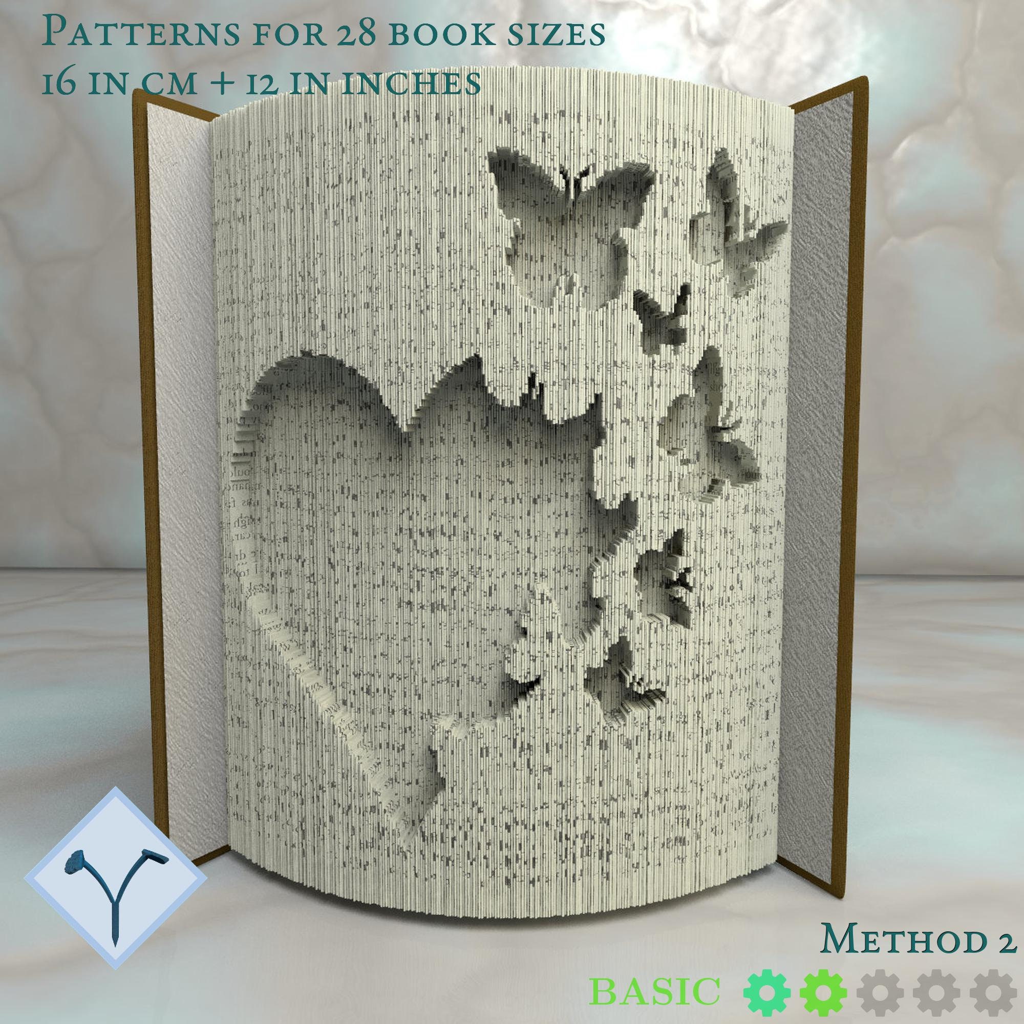 Heart Butterfly: Book Folding Pattern Instruction DIY - Etsy Australia