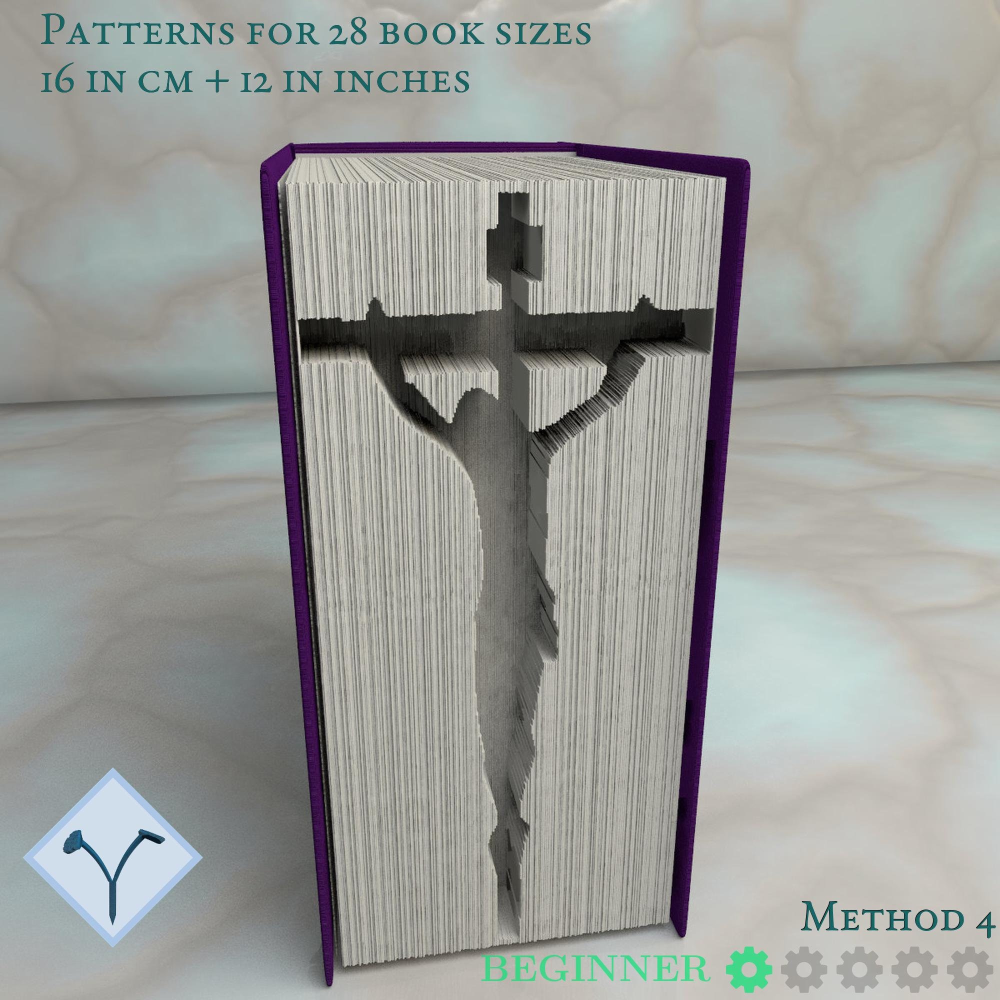 Jesus Crucifix: Book Folding Pattern Instruction DIY Folded | Etsy