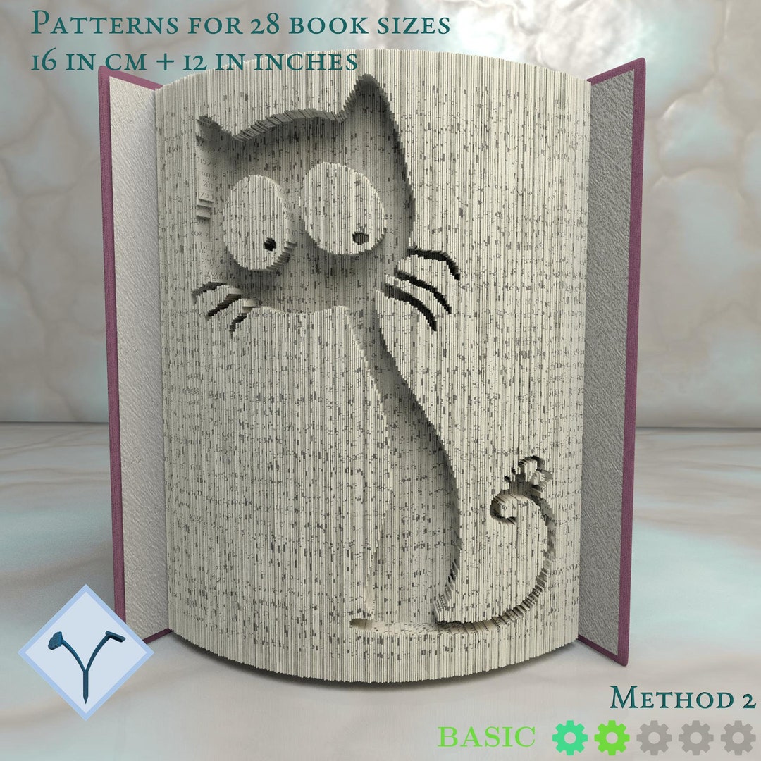 Surprised Cat: DIY Cut & Fold Art, Book Folding Pattern and ...