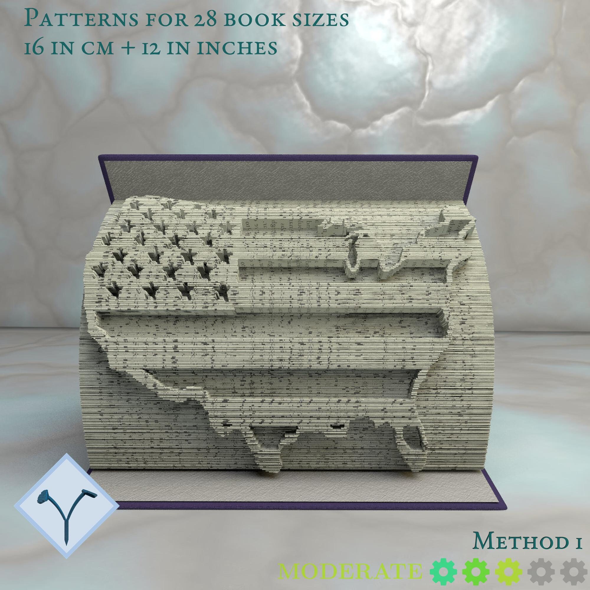USA Border Outline With Flag: Book Folding Pattern - Etsy