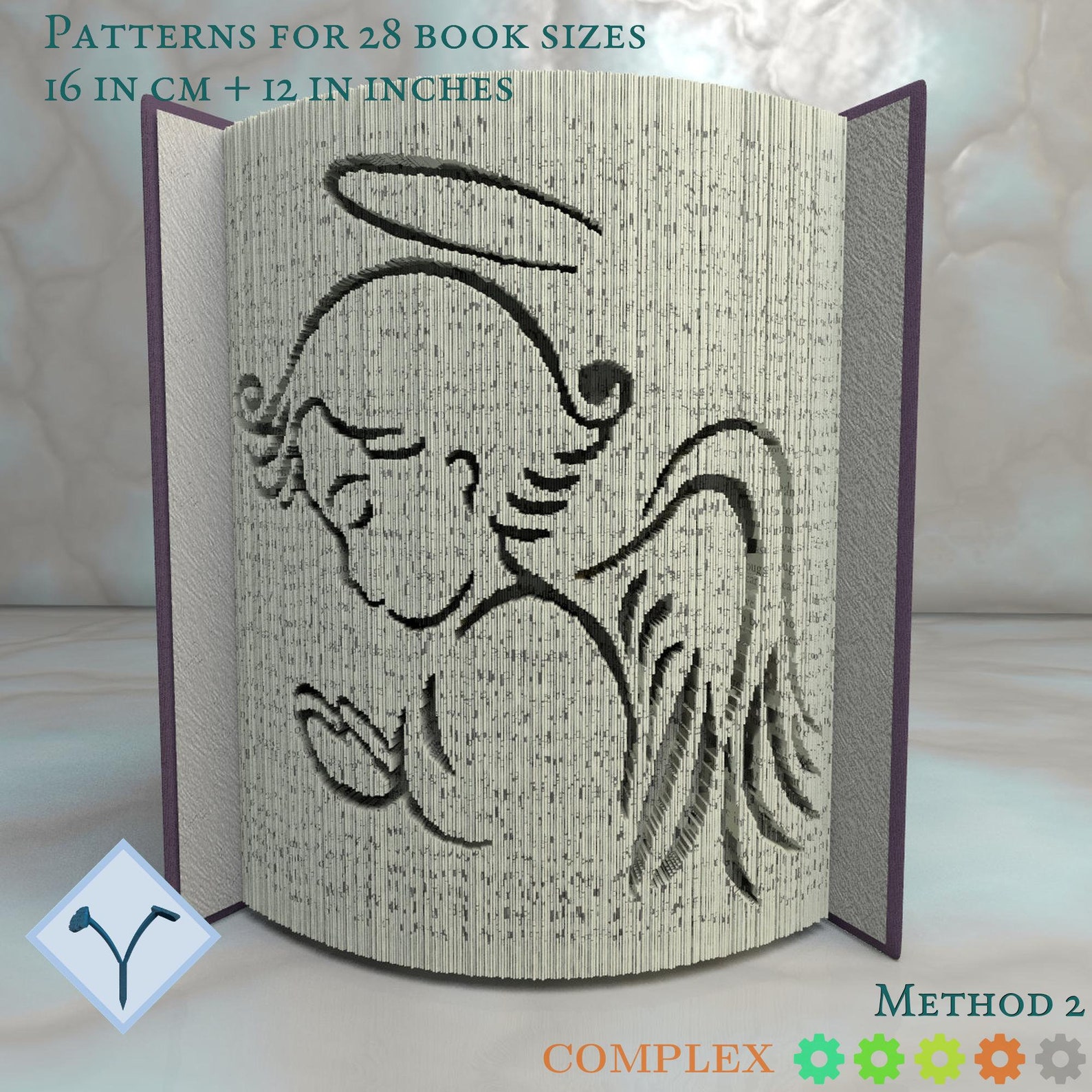 Praying Angel: Book Folding Pattern, Instruction DIY Folded Book Art ...