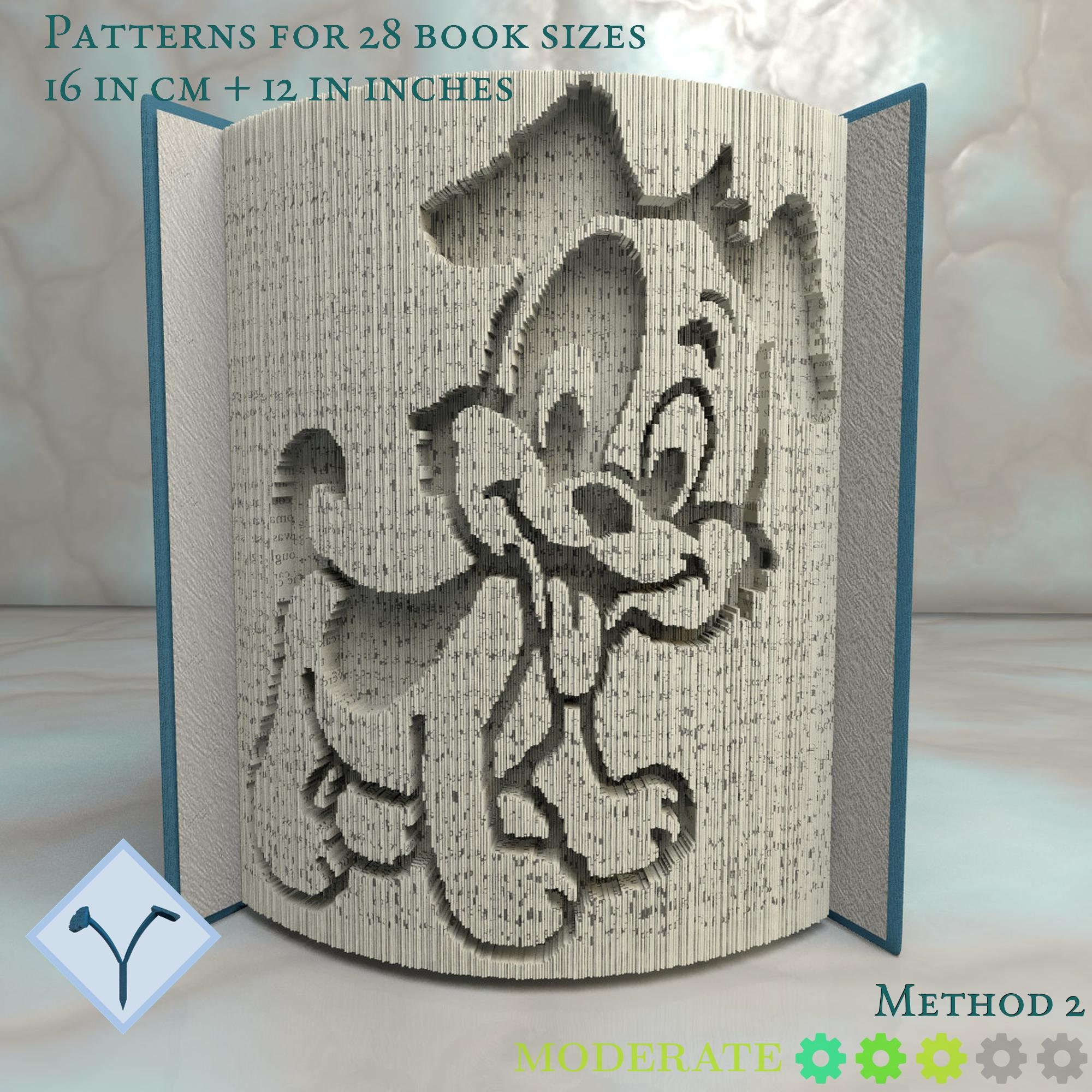 Puppy: Book Folding Pattern Instruction DIY folded book art | Etsy