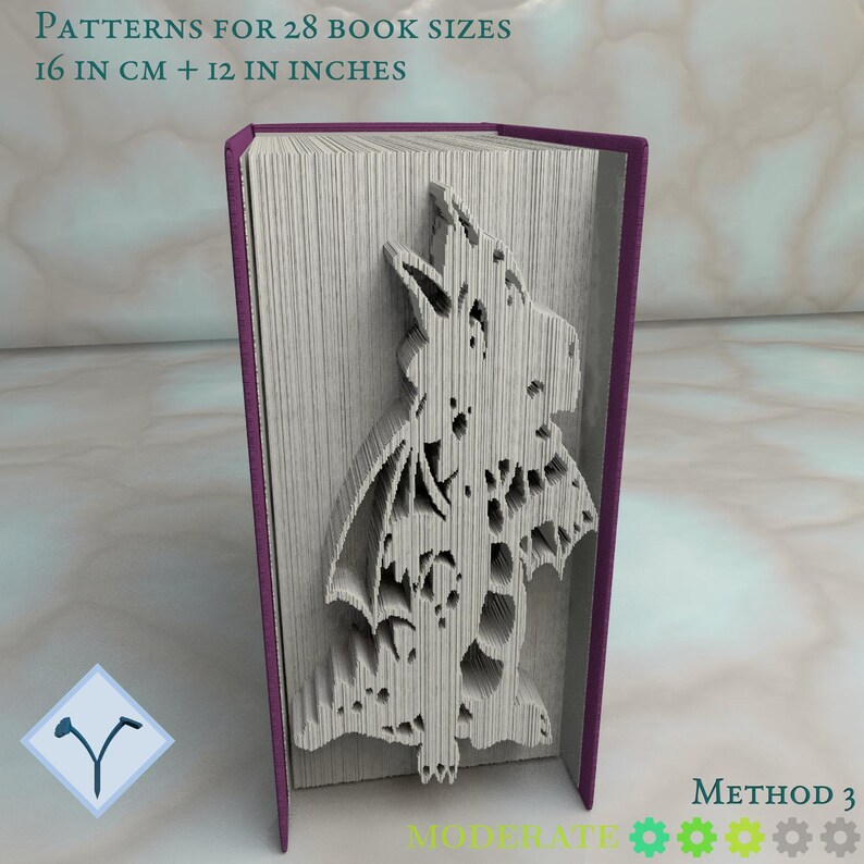 Cartoon Dragon: DIY Cut & Fold Book Art Pattern and Instructions (PDF ...