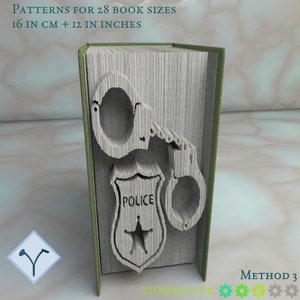 Police Badge: Book Folding Pattern, Instruction DIY Folded Book Art ...