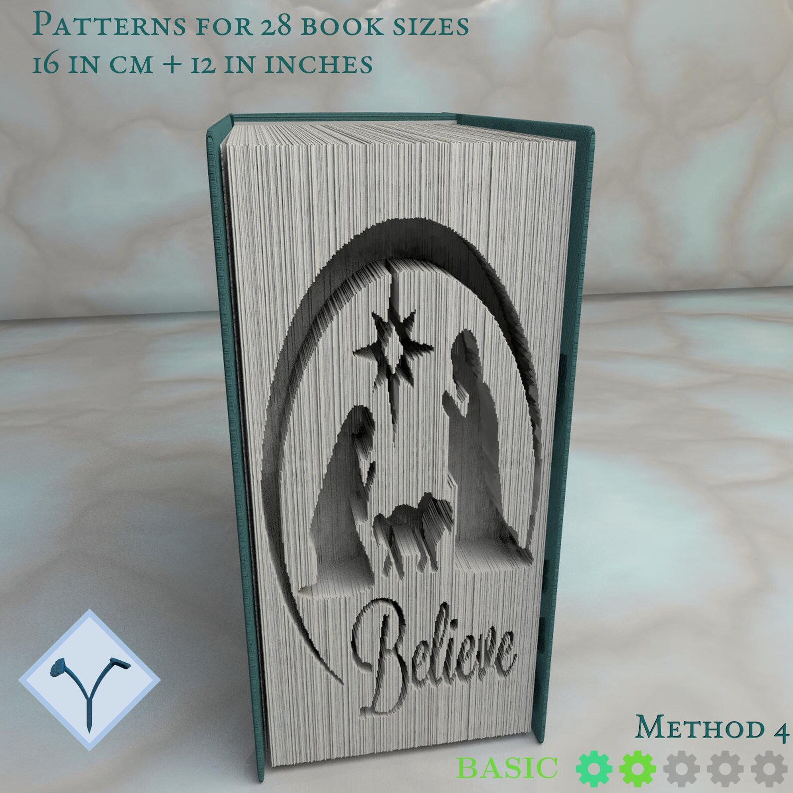 Nativity - Believe: DIY Cut & Fold Art, Book Folding Pattern and ...