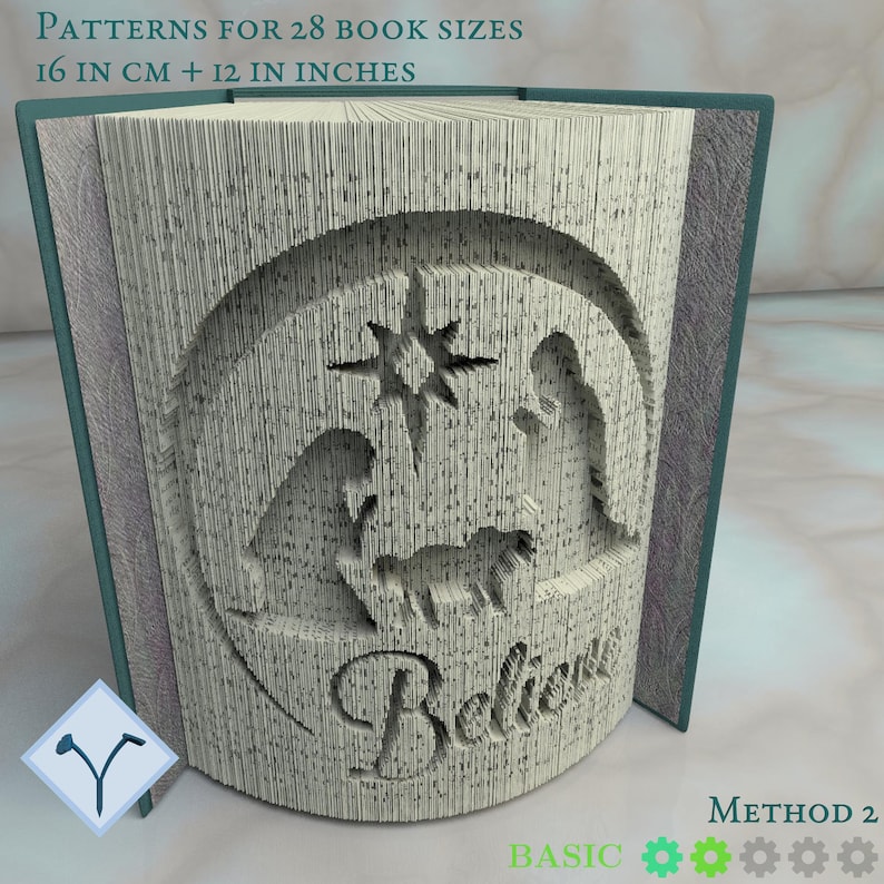 Nativity Believe: Book Folding Pattern Instruction DIY | Etsy