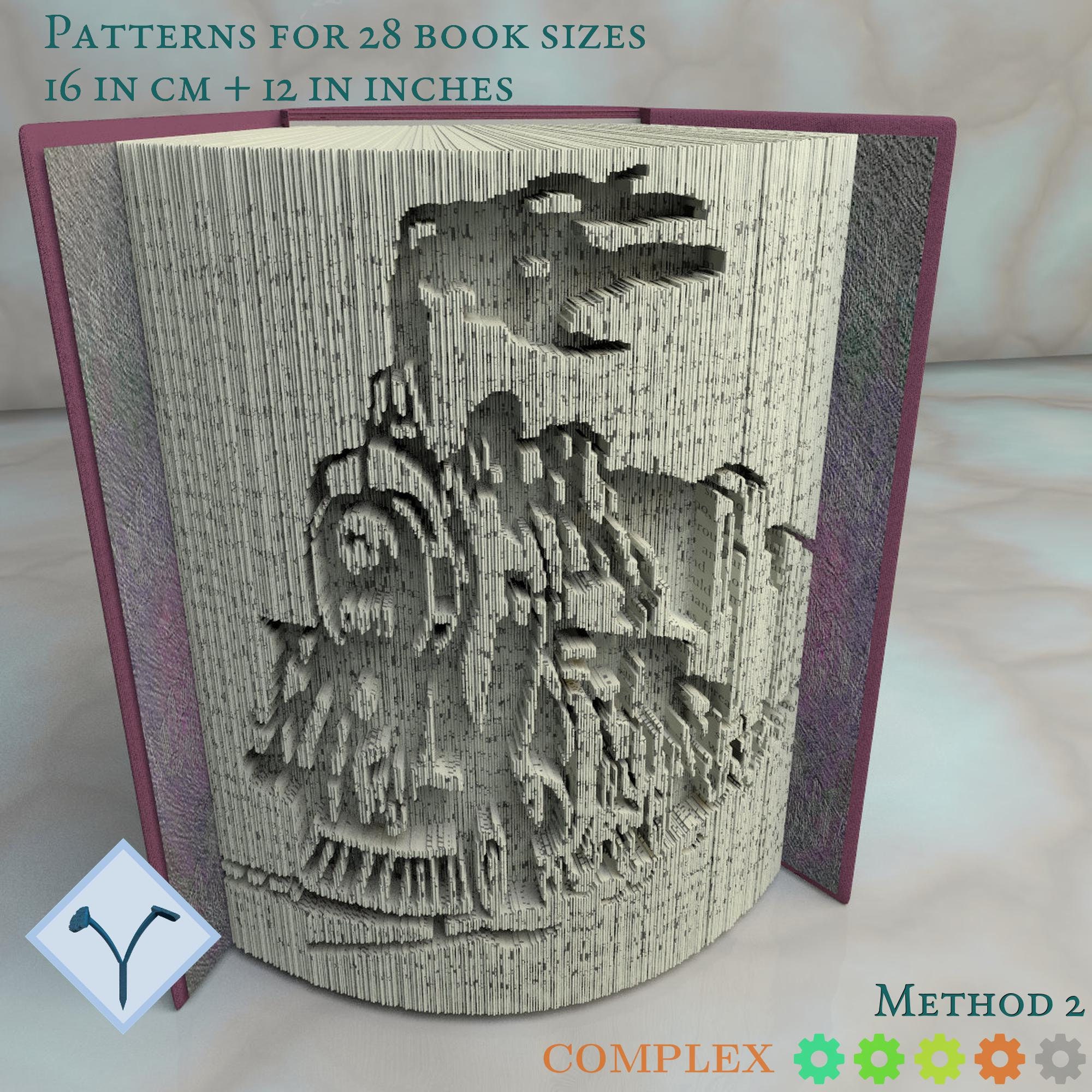 Train: Book Folding Pattern Instruction DIY folded book art | Etsy