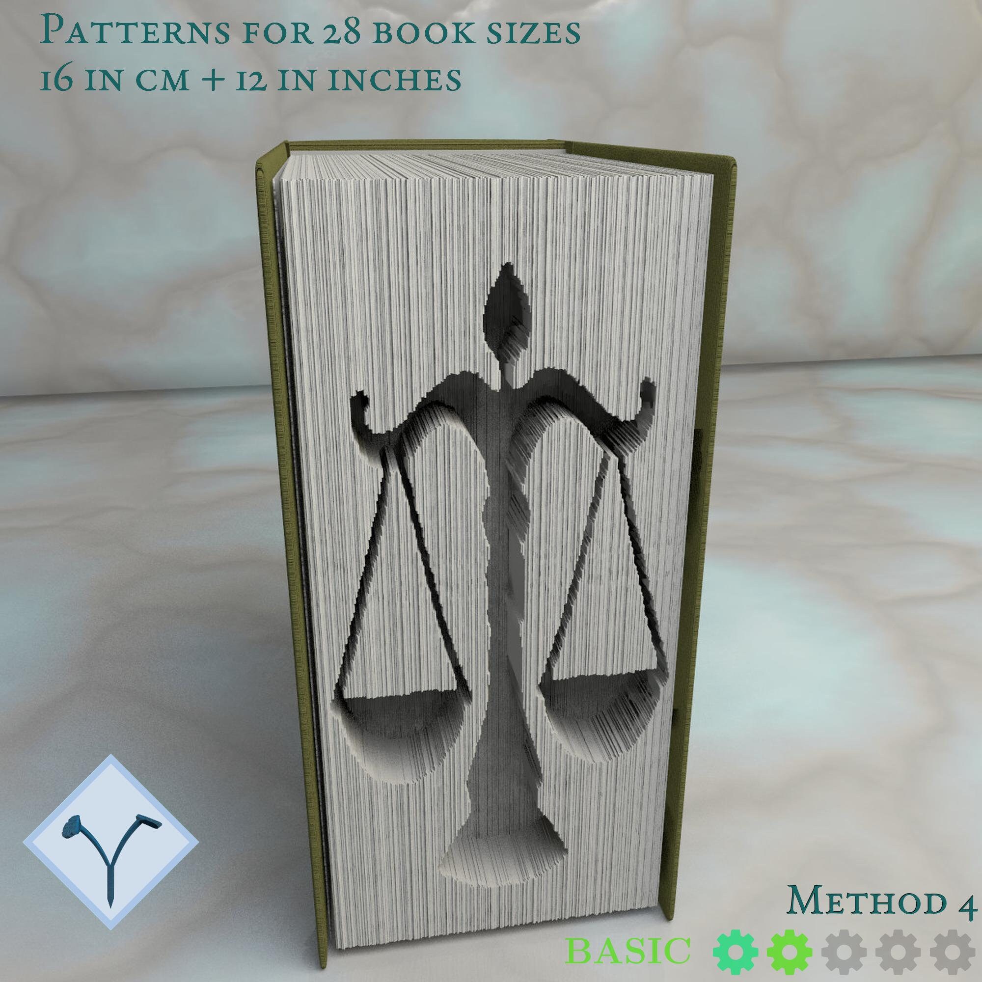 Judge Law Justice Scale: Book Folding Pattern Instruction - Etsy