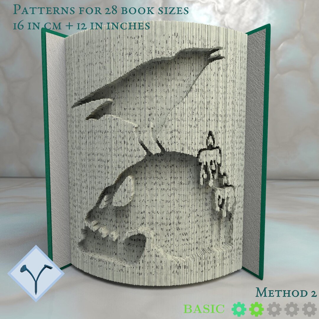Skull + Crow: Book Folding Pattern, Instruction DIY Folded Book Art ...