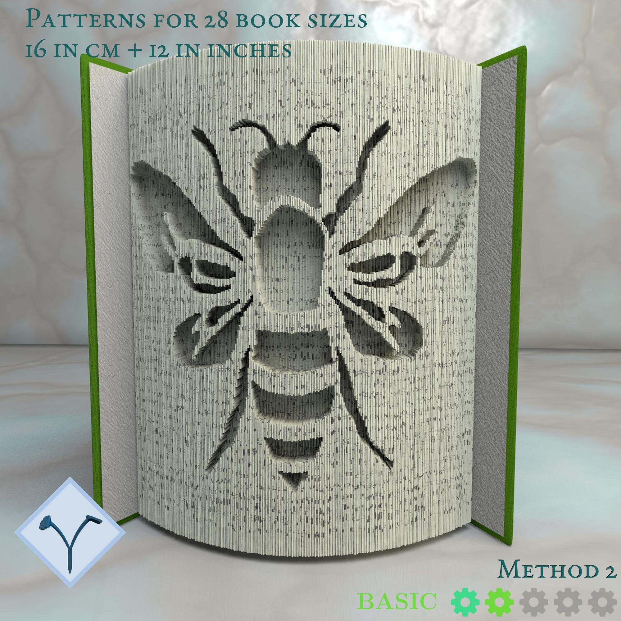 Bee: Book Folding Pattern Instruction DIY Folded Book Art | Etsy