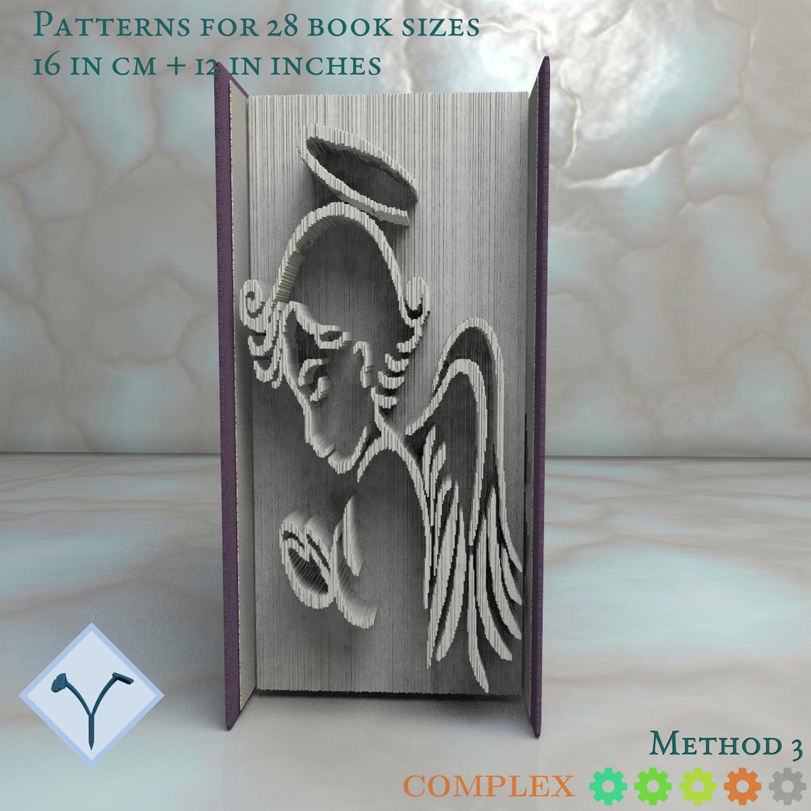 Praying Angel: Book Folding Pattern, Instruction DIY Folded Book Art ...