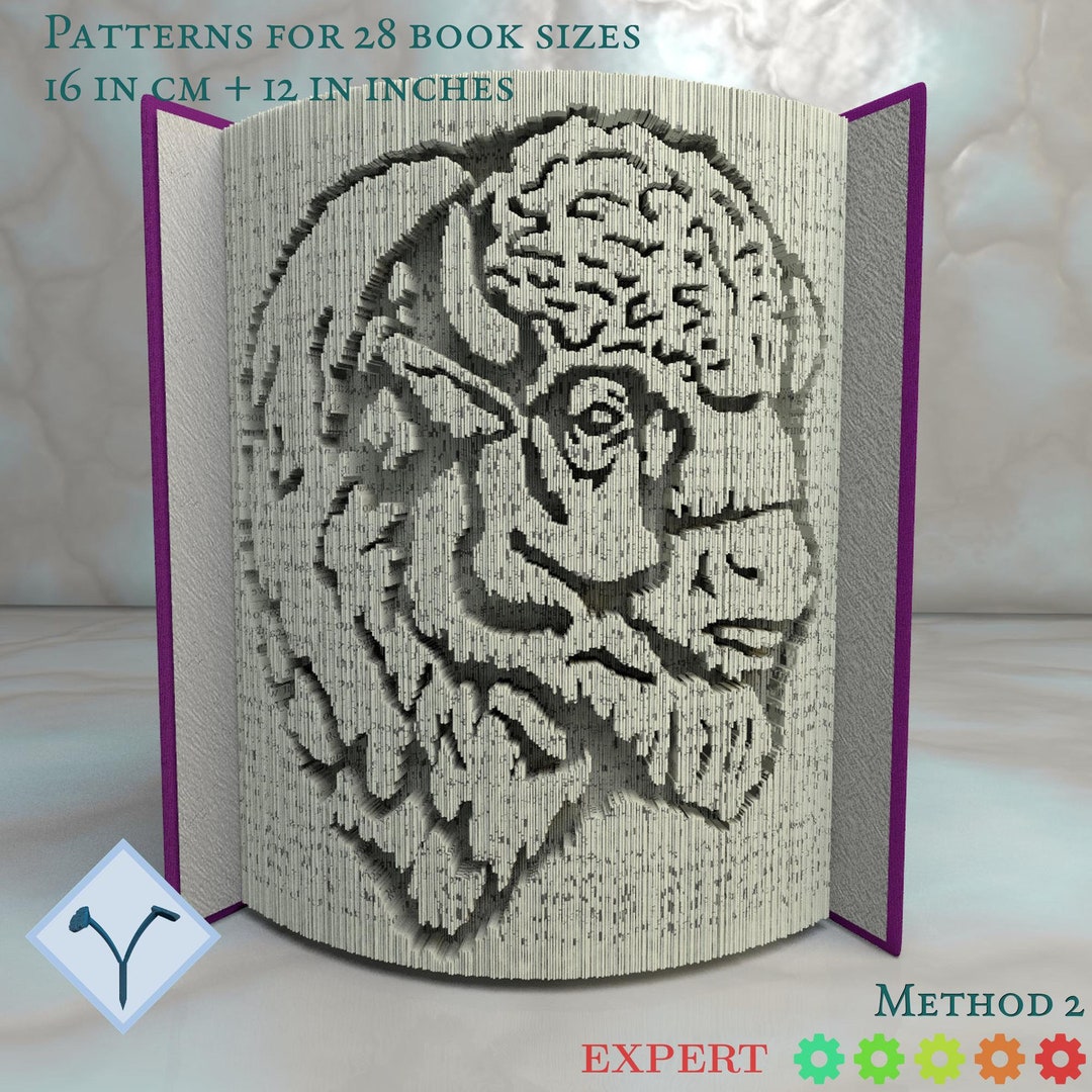 Buffalo Head: DIY Cut & Fold Art, Book Folding Pattern and Instructions ...