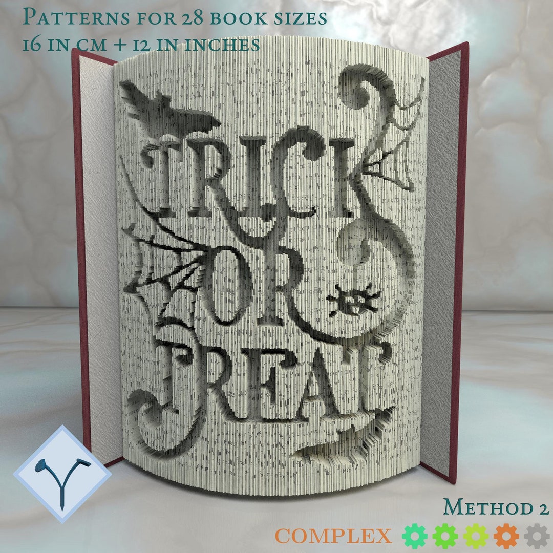 Halloween Trick or Treat: Book Folding Pattern, Instruction DIY Folded ...