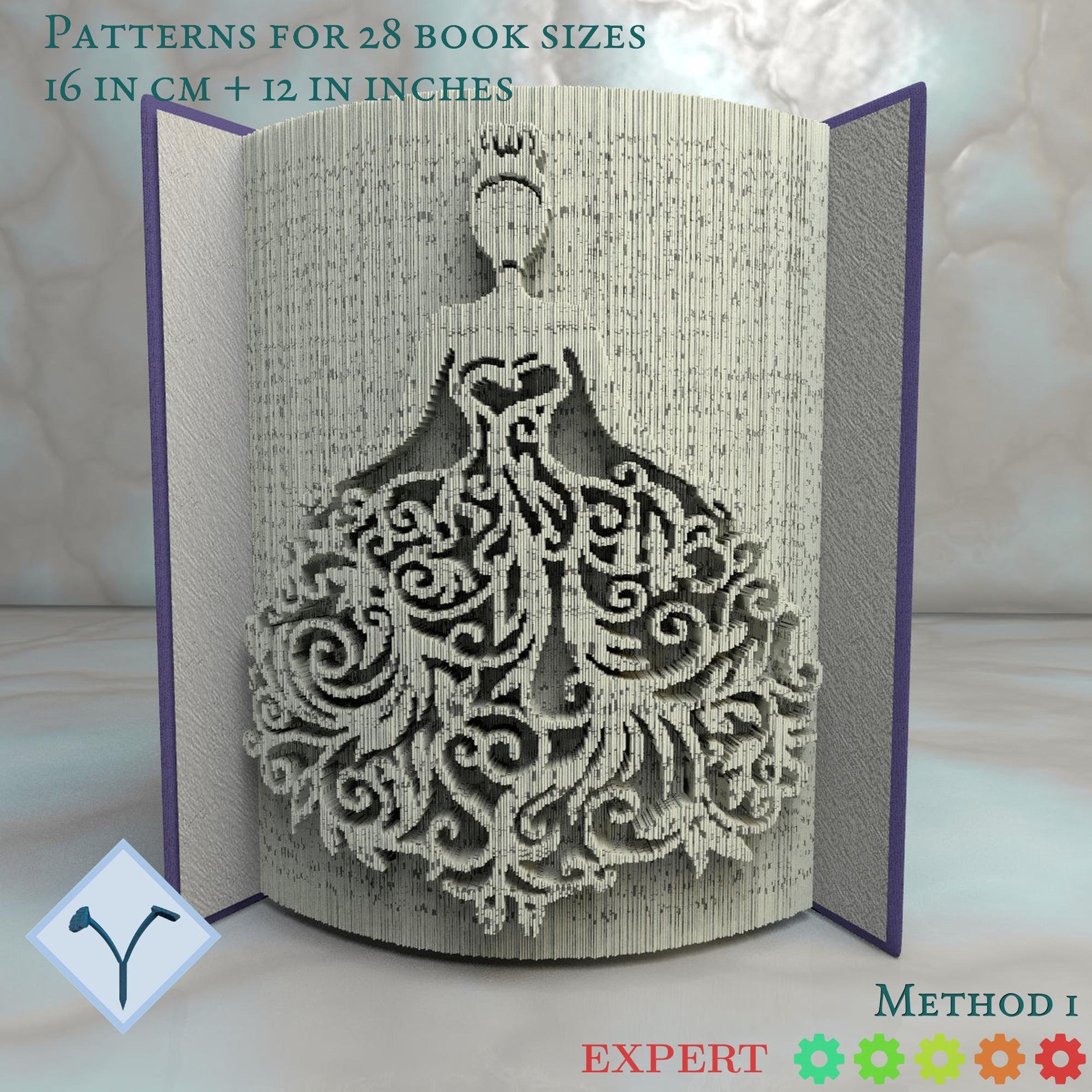 Bride and Wedding Dress: Book Folding Pattern Instruction DIY - Etsy