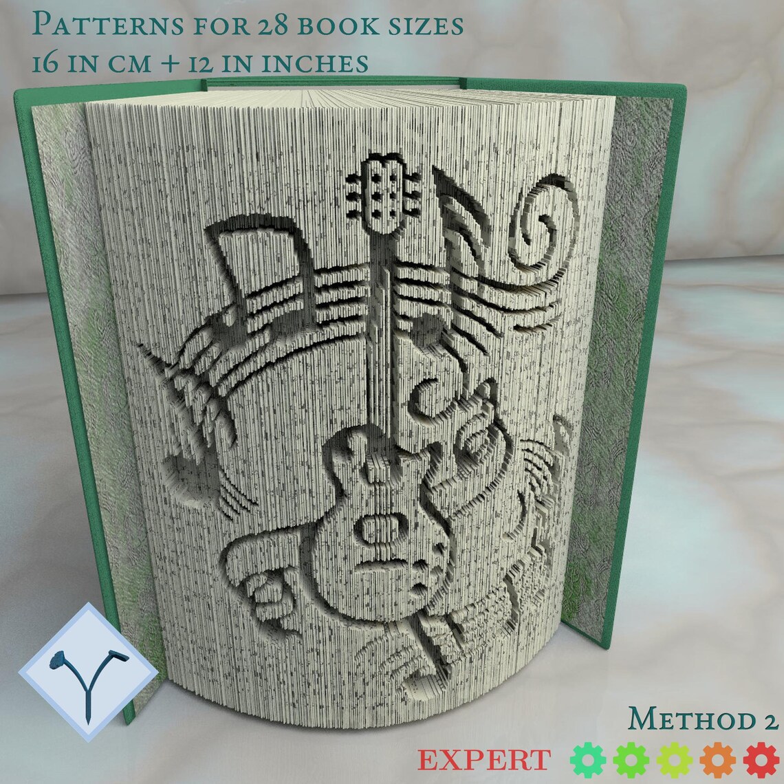 Guitar Musical Notes: Book Folding Pattern Instruction DIY - Etsy