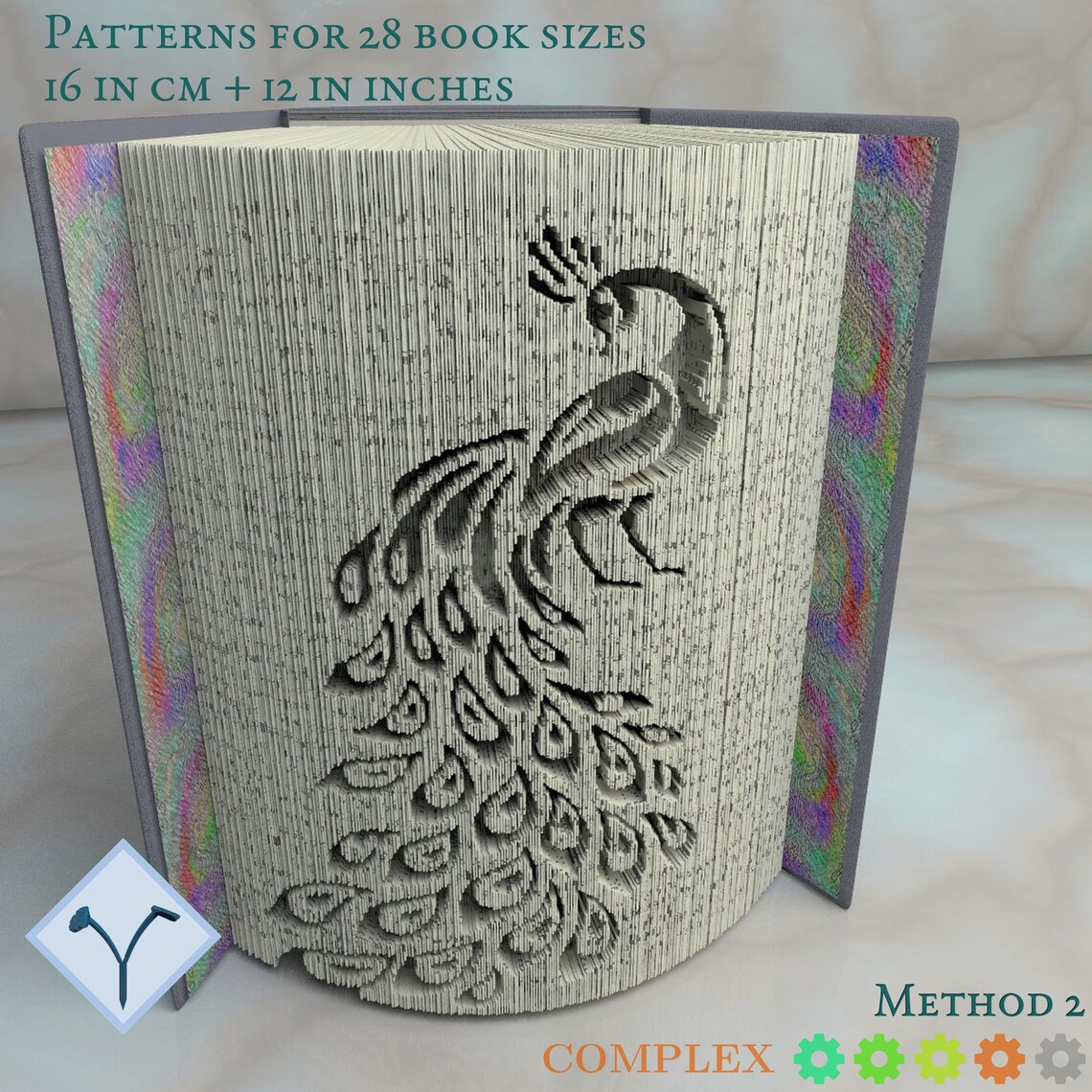 Peacock: Book Folding Pattern Instruction DIY Folded Book - Etsy