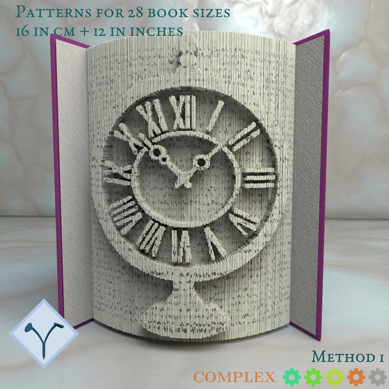 Steampunk Clock: Book Folding Pattern Instruction DIY Folded | Etsy