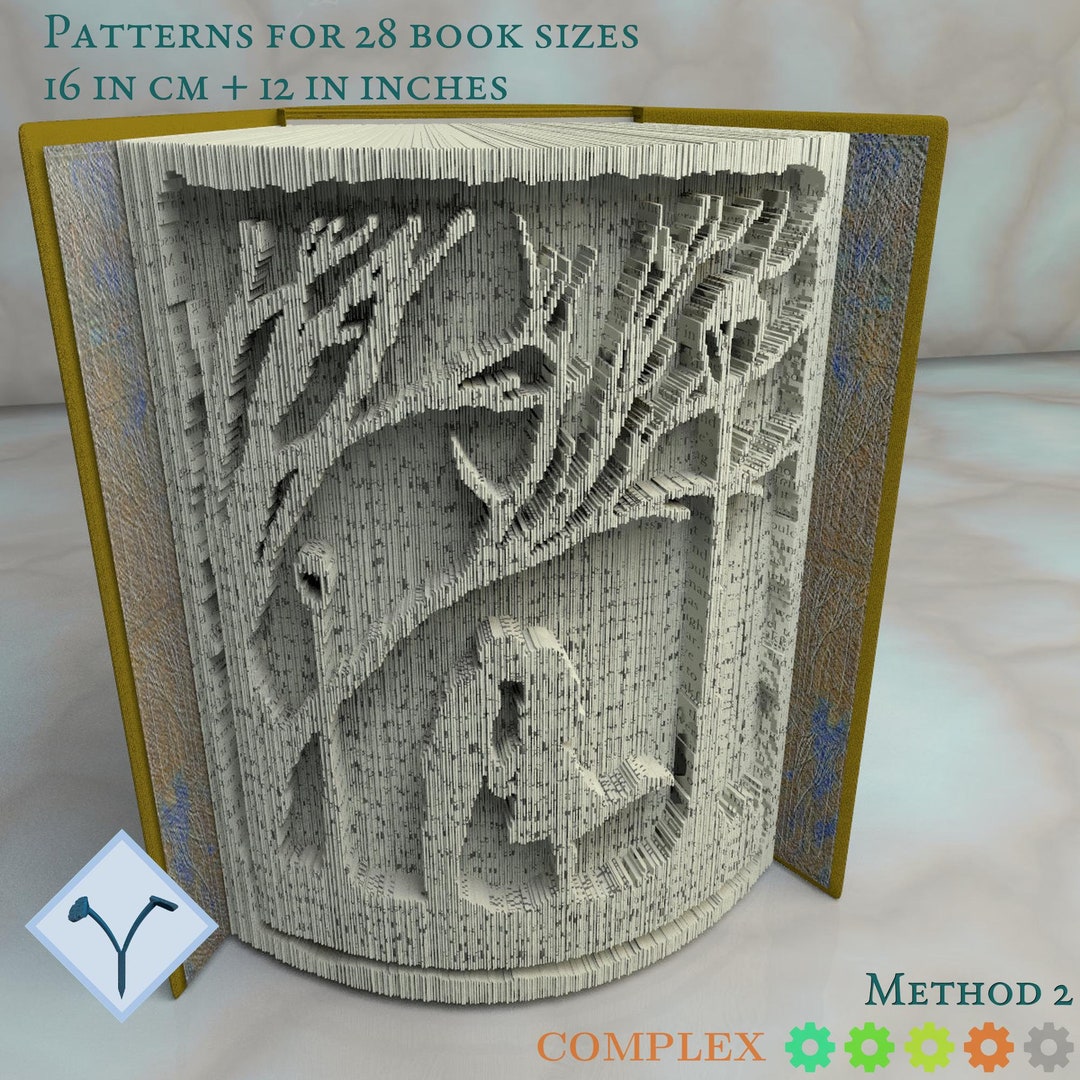 Couple in Love: Book Folding Pattern, Instruction DIY Folded Book Art ...