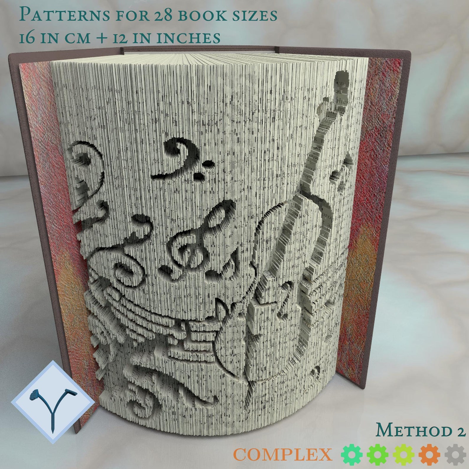 Cello Musical Notes: Book Folding Pattern Instruction DIY | Etsy