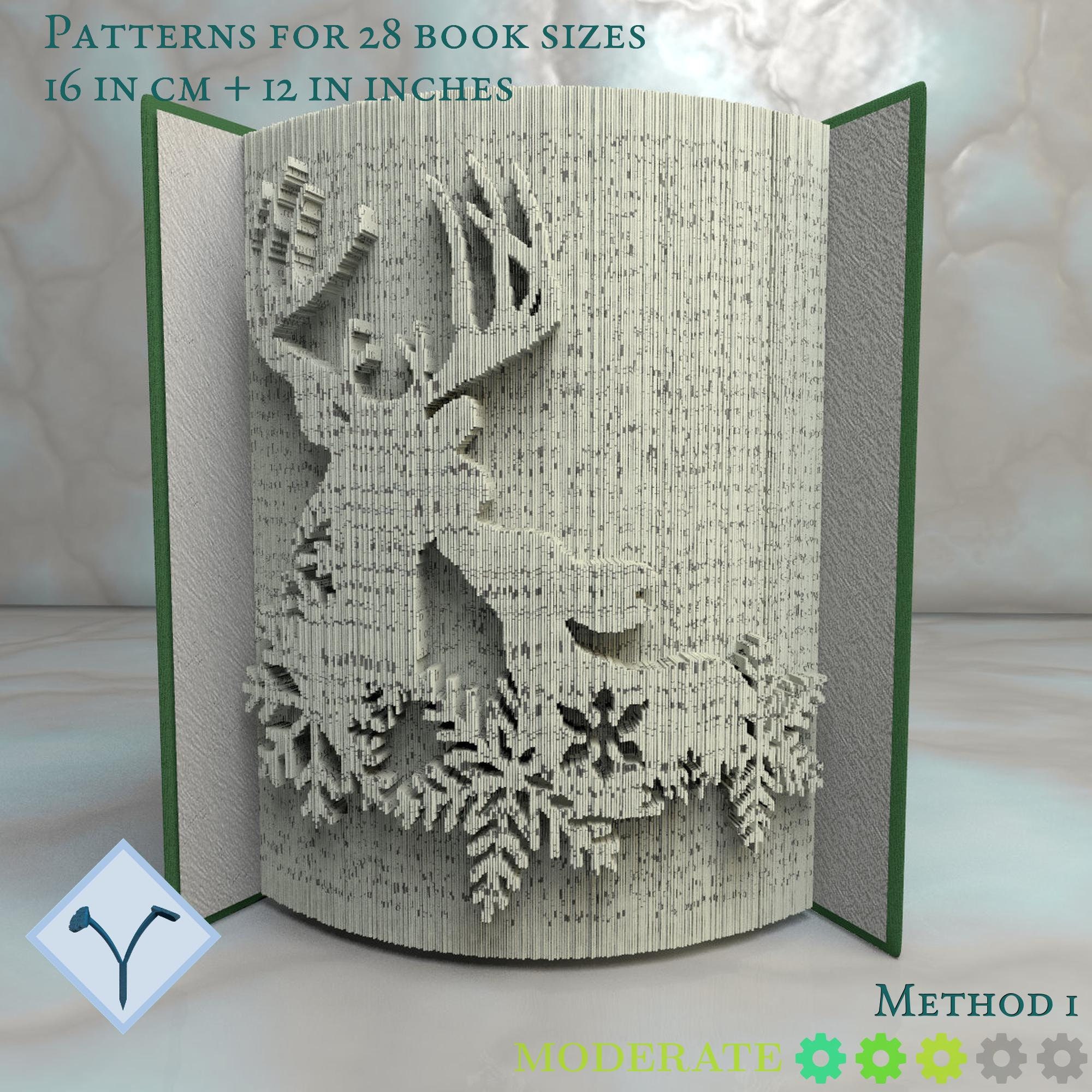 Deer Snowflakes: Book Folding Pattern Instruction DIY - Etsy