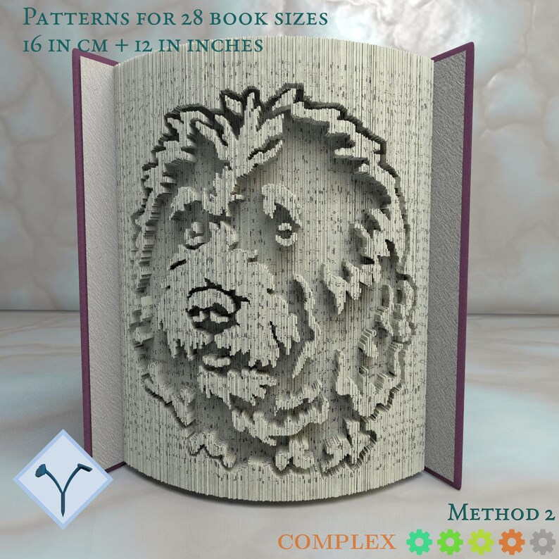 Water Dog Breed: Book Folding Pattern, Instruction DIY Folded Book Art ...