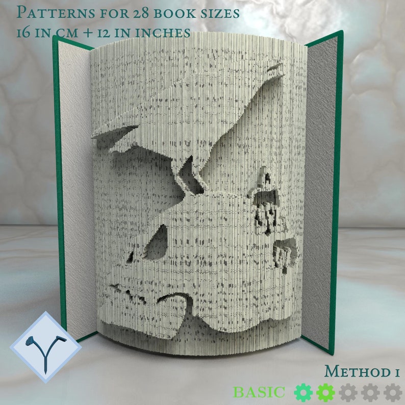 Skull Crow: Book Folding Pattern Instruction DIY Folded | Etsy