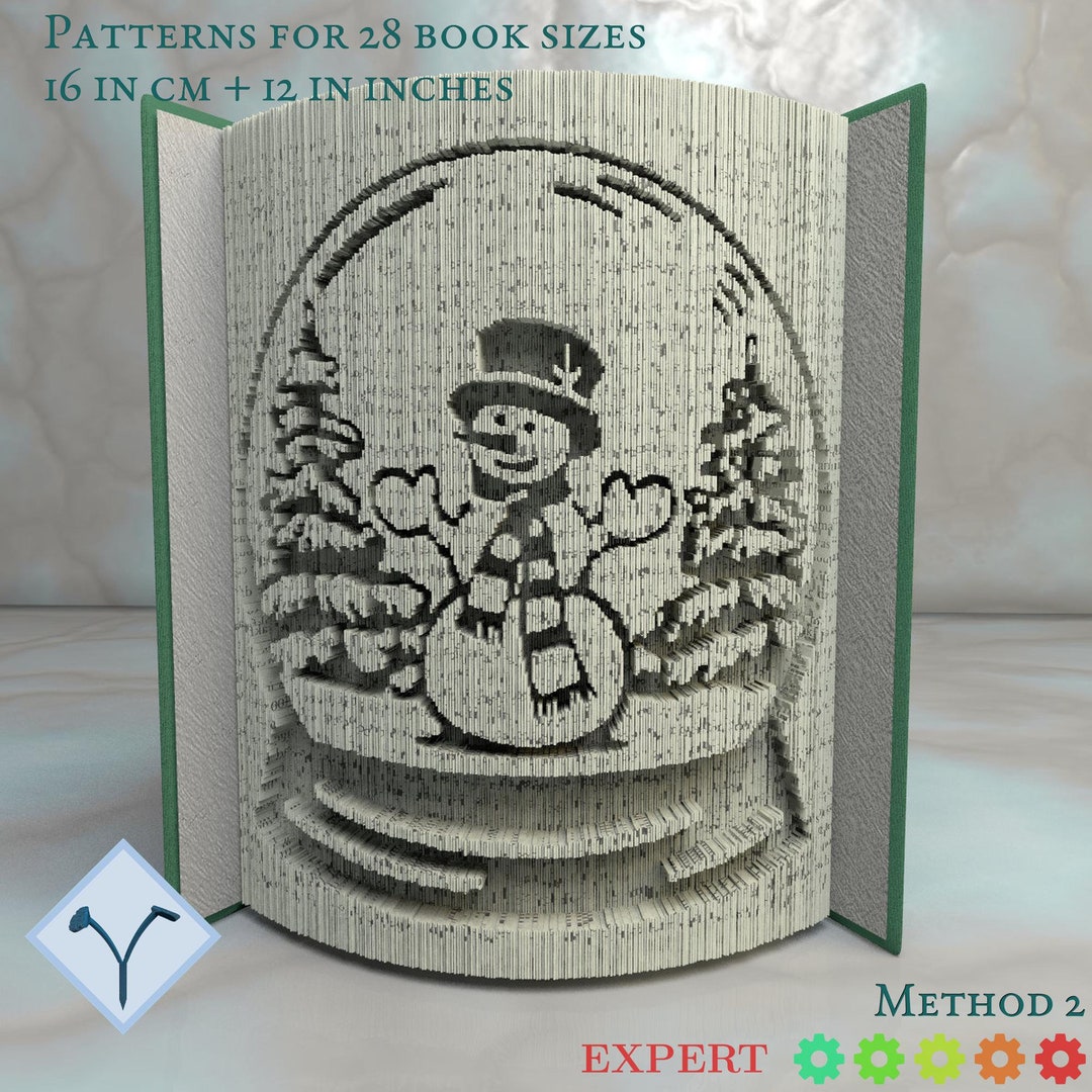 Christmas Snow Globe; Snowman: Book Folding Pattern, Instruction DIY ...