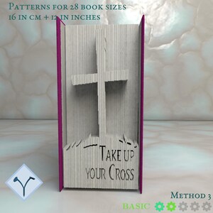 Cross: Book Folding Pattern, Instruction DIY Folded Book Art, Cut and ...