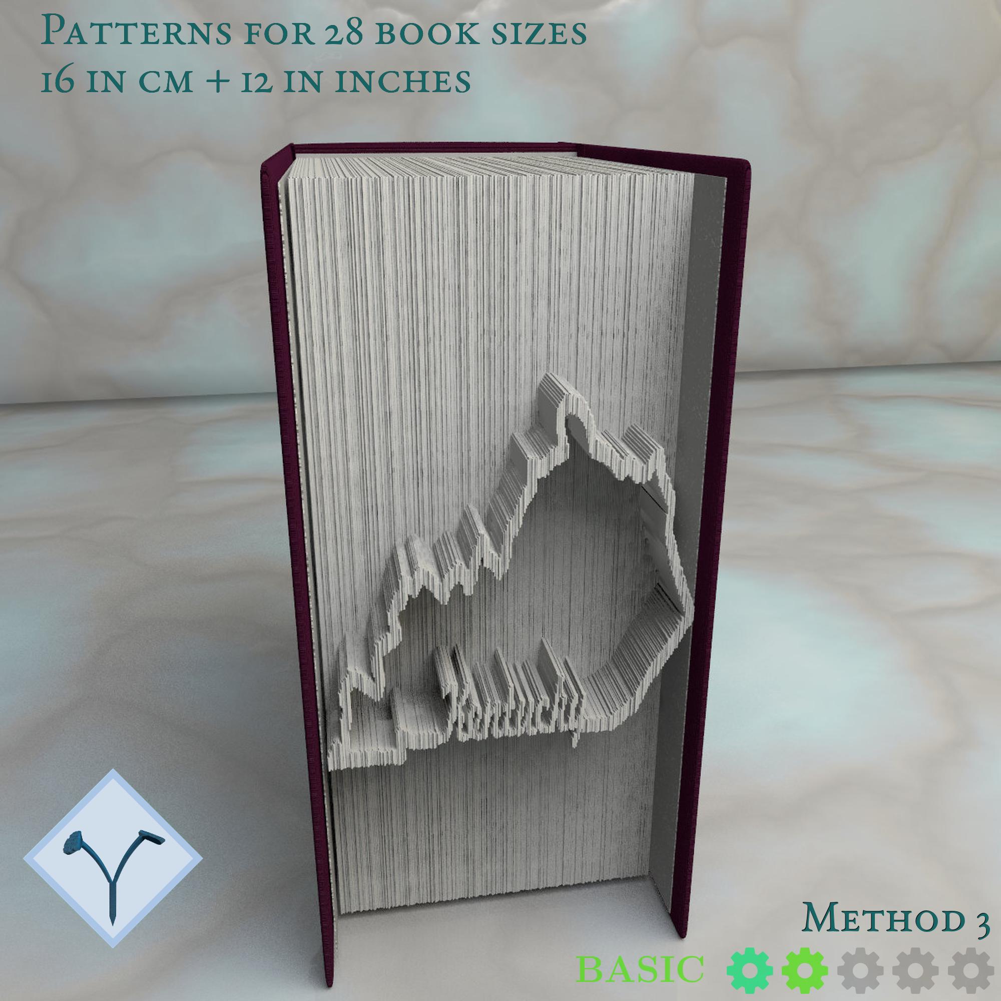 Kentucky State Outline: DIY Cut & Fold Art, Book Folding Pattern and ...