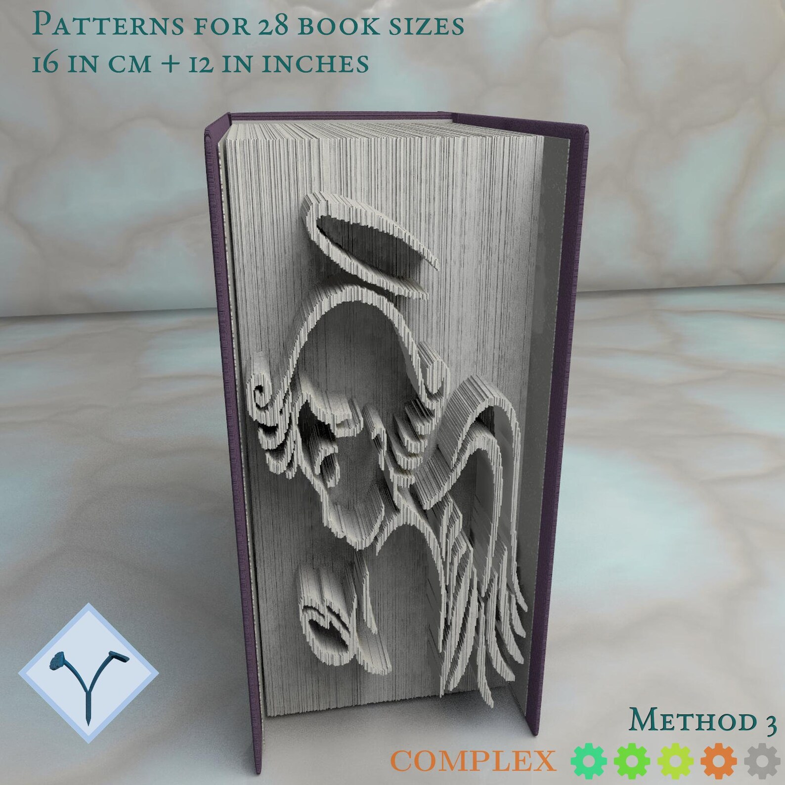 Praying Angel: Book Folding Pattern, Instruction DIY Folded Book Art ...
