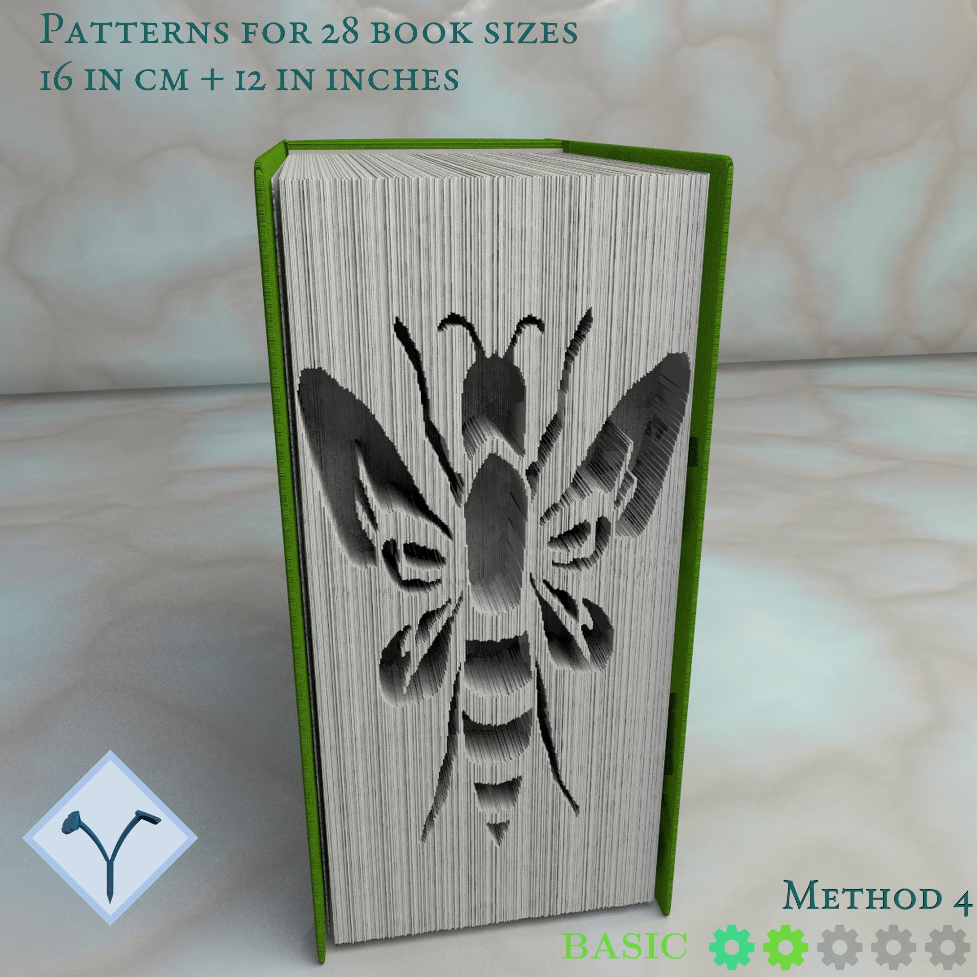 Bee: Book Folding Pattern Instruction DIY Folded Book Art | Etsy