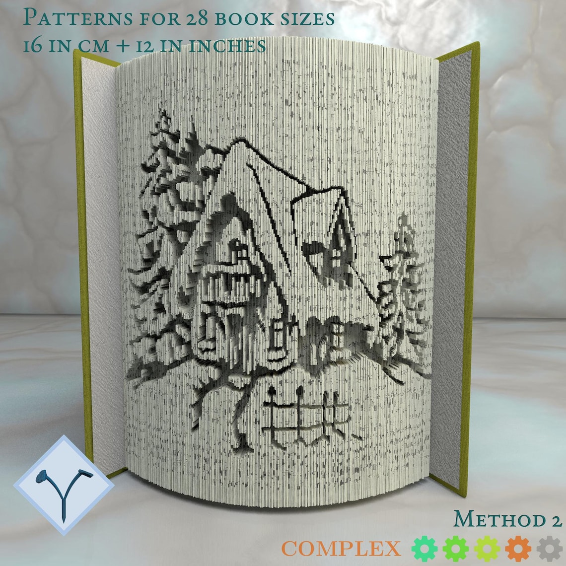 Cottage in Winter: Book Folding Pattern Instruction DIY - Etsy