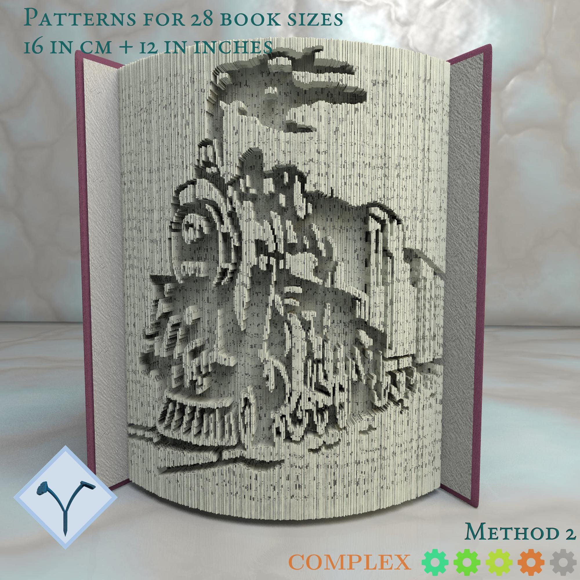 Train: Book Folding Pattern Instruction DIY folded book art | Etsy