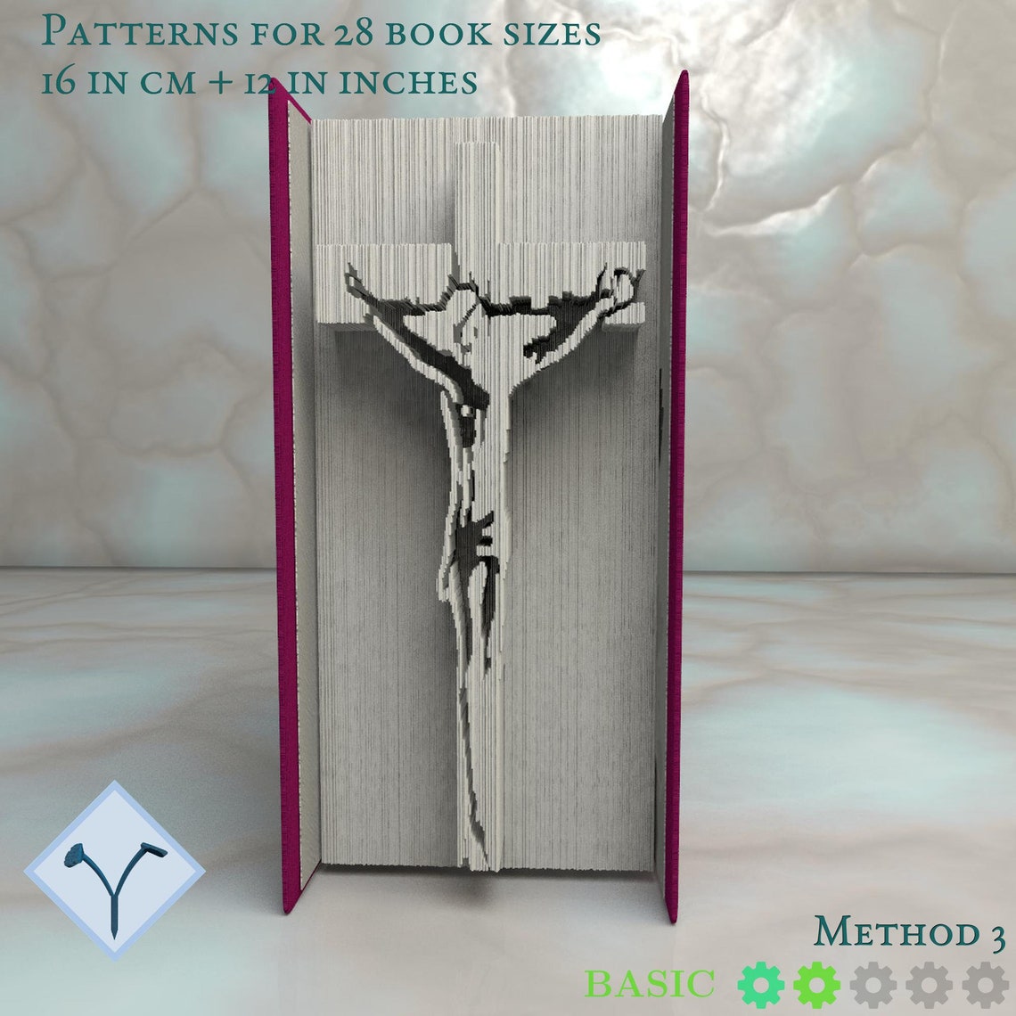 Jesus Crucifix: Book Folding Pattern Instruction DIY folded | Etsy