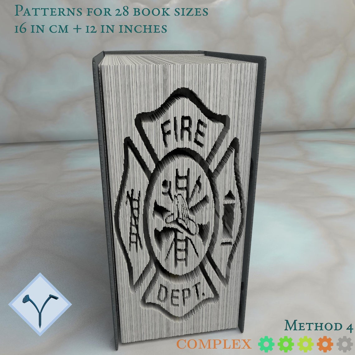 Firefighter Badge: Book Folding Pattern Instruction DIY - Etsy