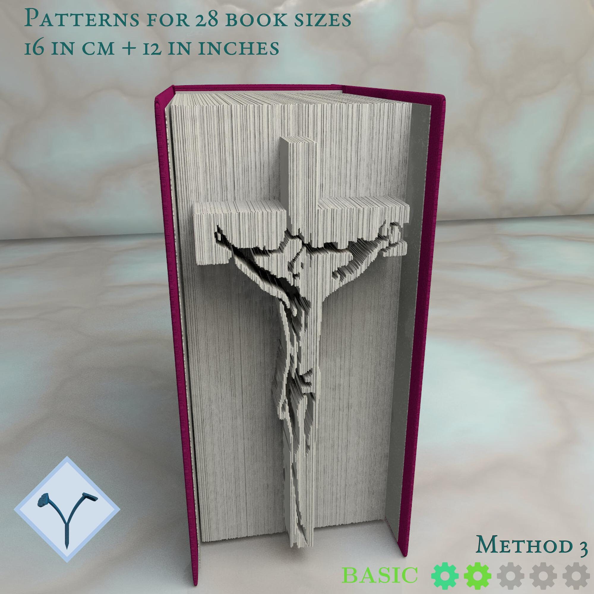 Jesus - Crucifix: Book Folding Pattern, Instruction DIY Folded Book Art ...