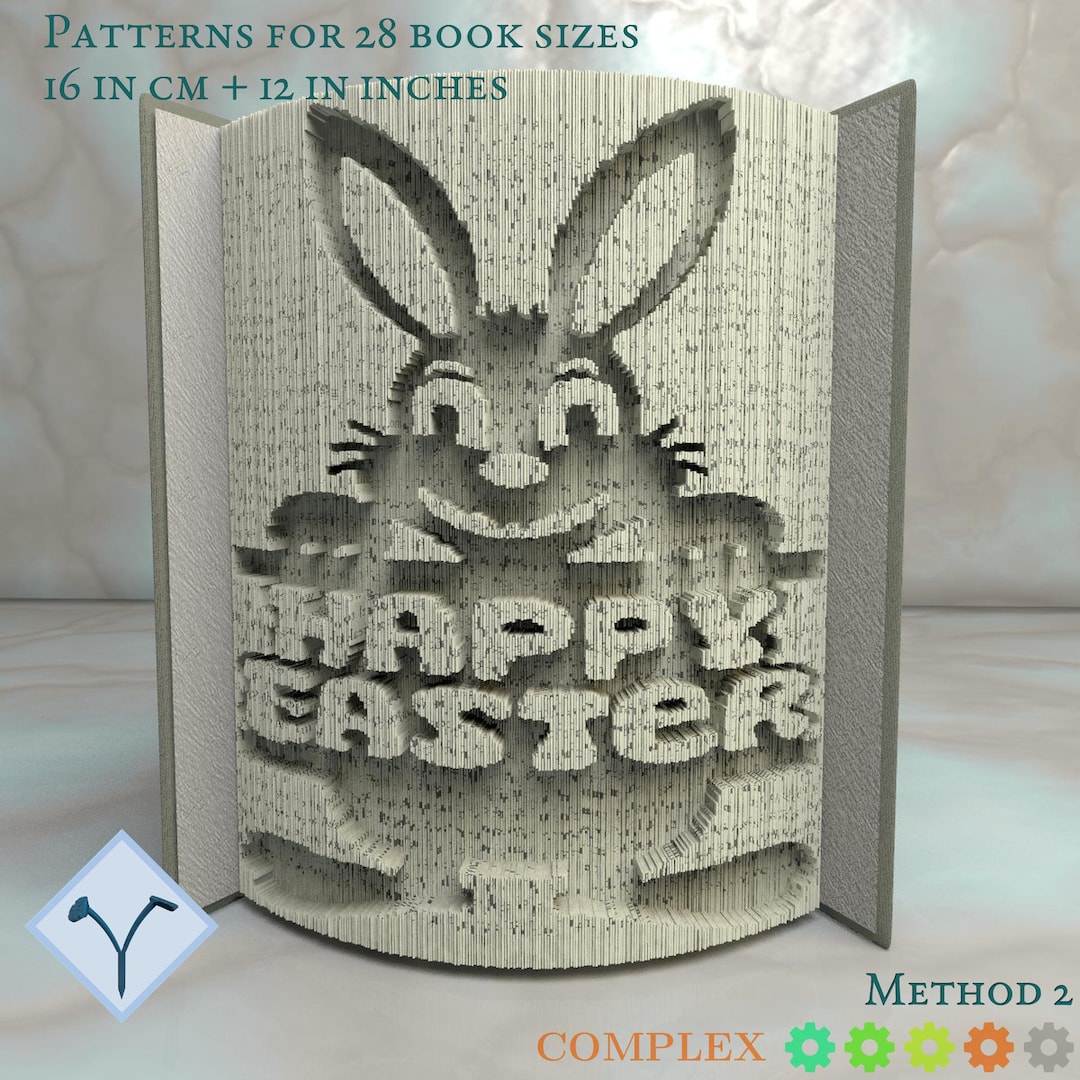 Bunny - Happy Easter: Book Folding Pattern, Instruction DIY Folded Book ...