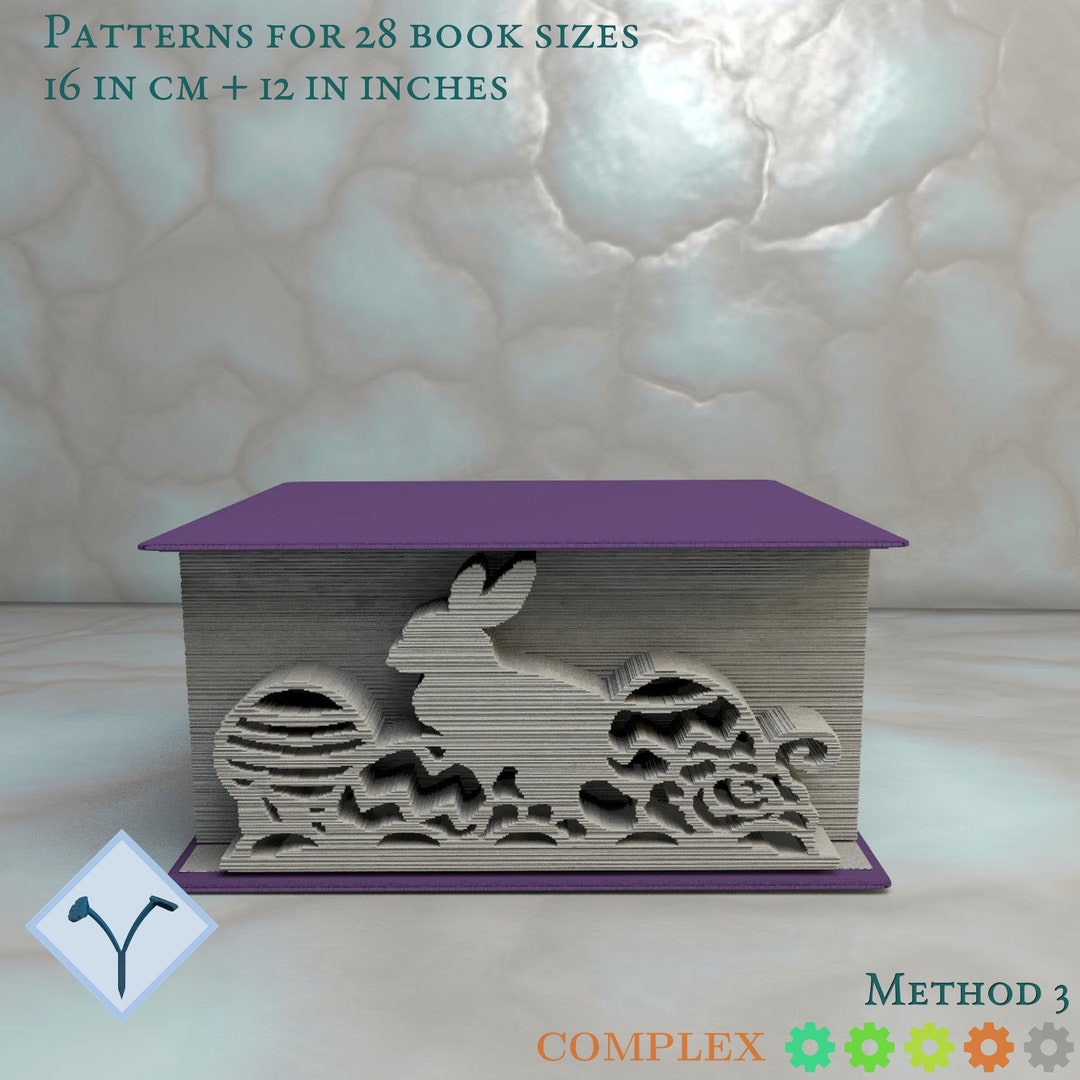 Easter Eggs + Bunny: Book Folding Pattern, Instruction DIY Folded Book ...
