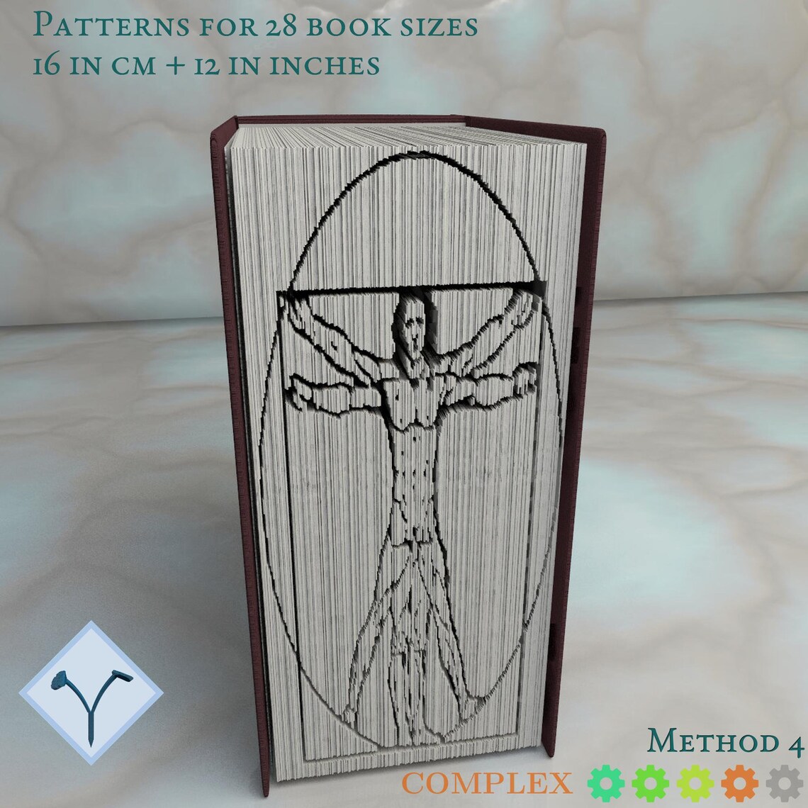 Drawing Vitruvian Man: Book Folding Pattern Instruction DIY - Etsy