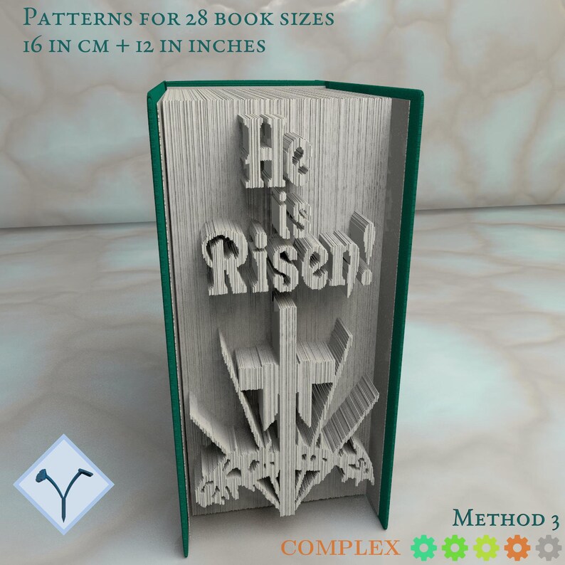 Pascha He is Risen: Book Folding Pattern Instruction DIY | Etsy