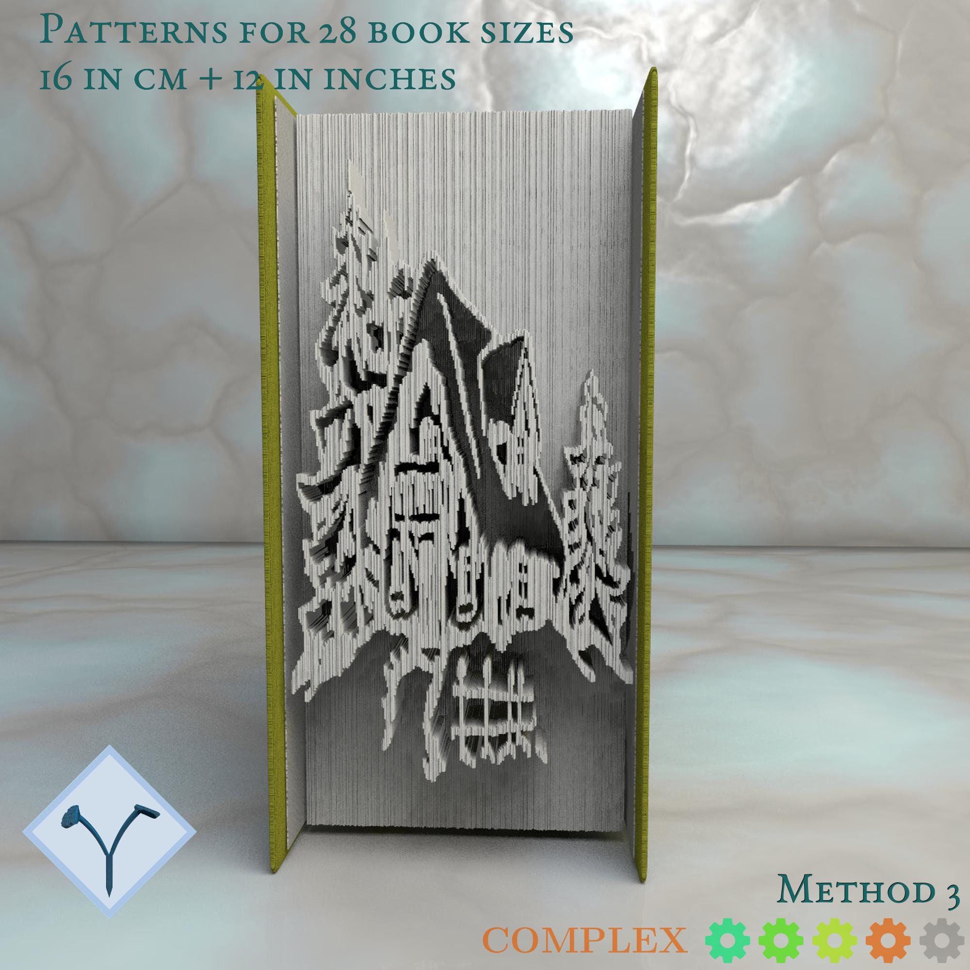 Cottage in Winter: Book Folding Pattern Instruction DIY - Etsy