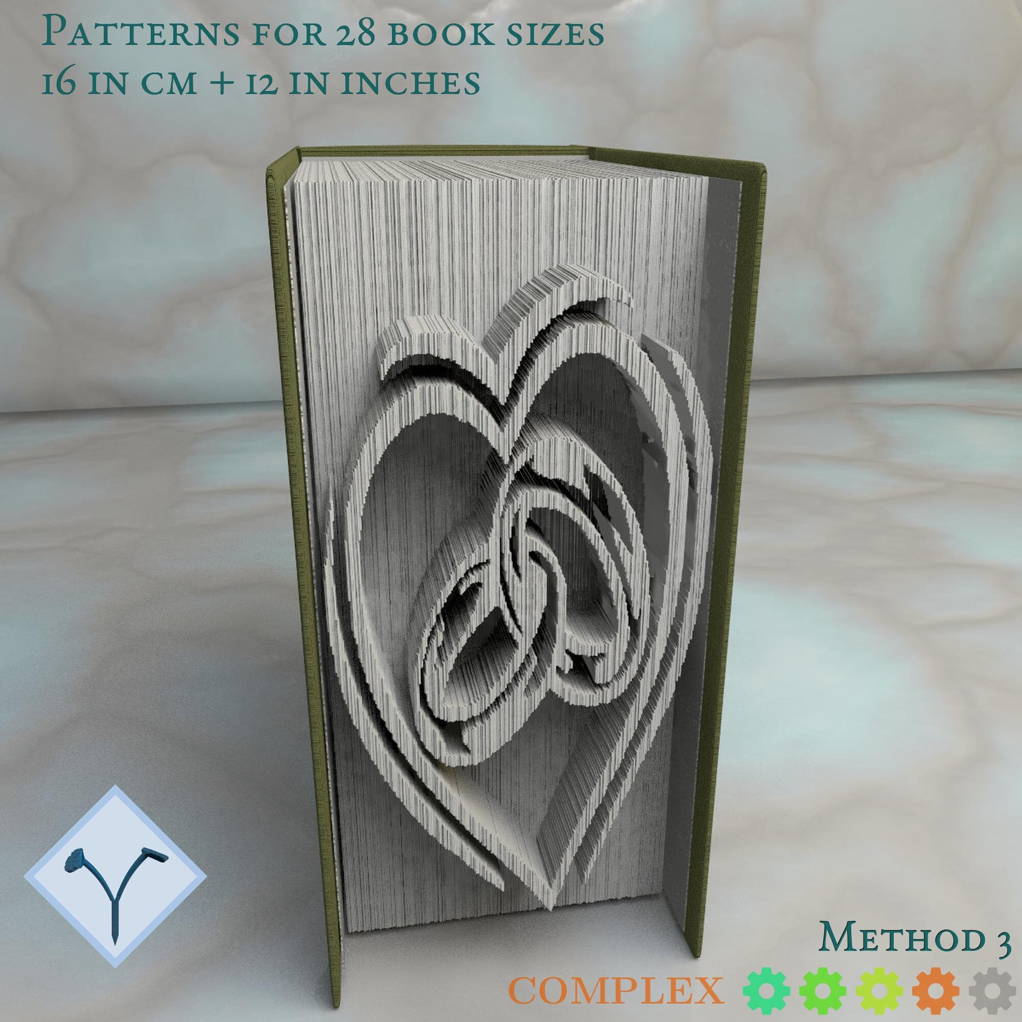 Wedding Rings Heart: Book Folding Pattern Instruction DIY | Etsy