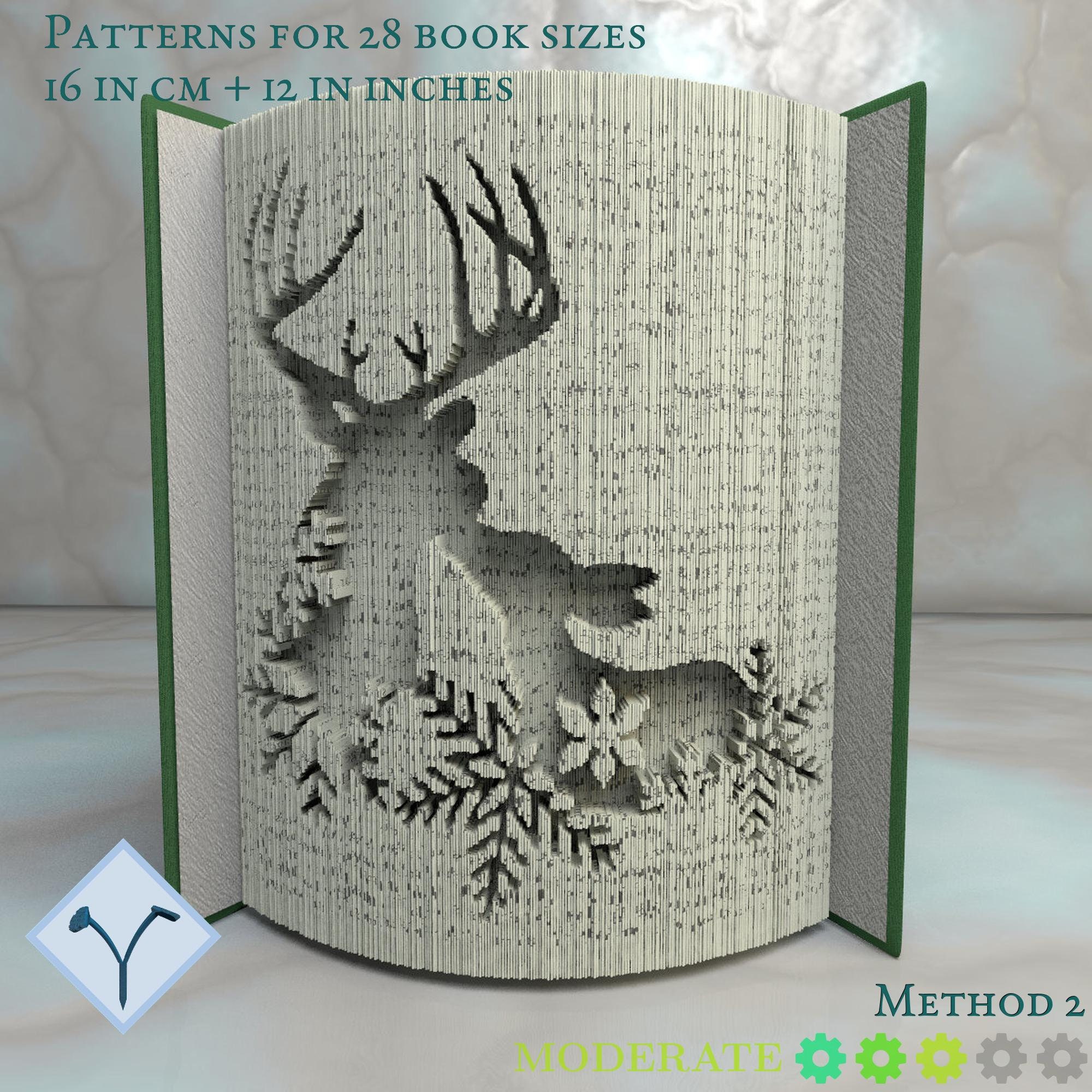 Deer Snowflakes: Book Folding Pattern Instruction DIY | Etsy