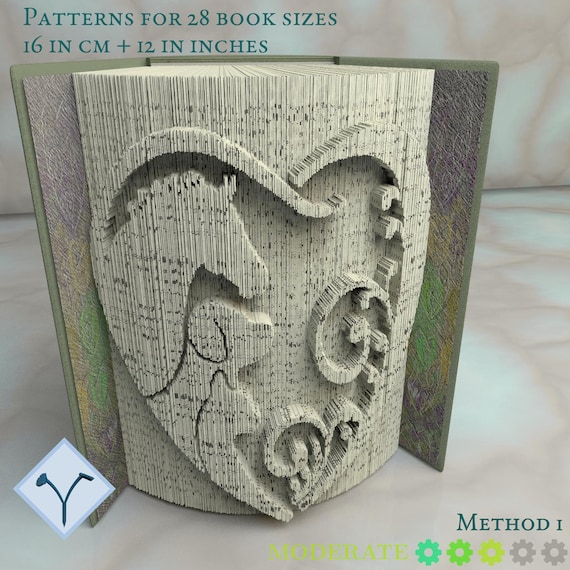 Heart Horse Dog Cat: Book Folding Pattern Instruction DIY | Etsy