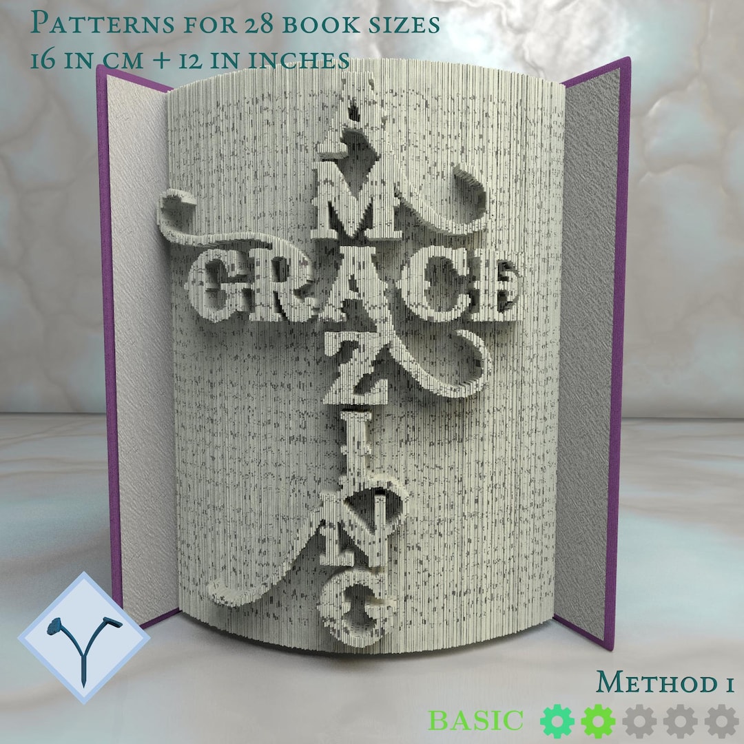 Amazing Grace Book Folding Art Pattern – DIY Cross Design (PDF) - Etsy