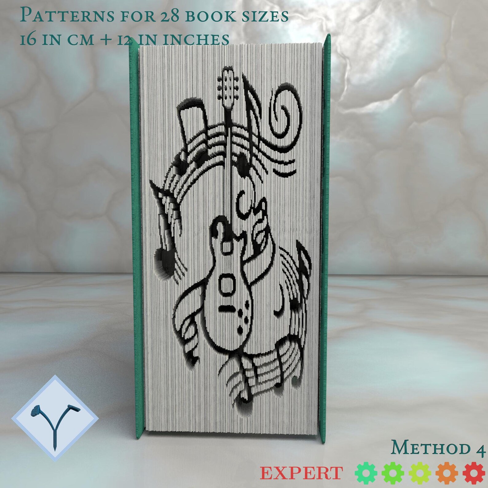 Guitar Musical Notes: Book Folding Pattern Instruction DIY - Etsy