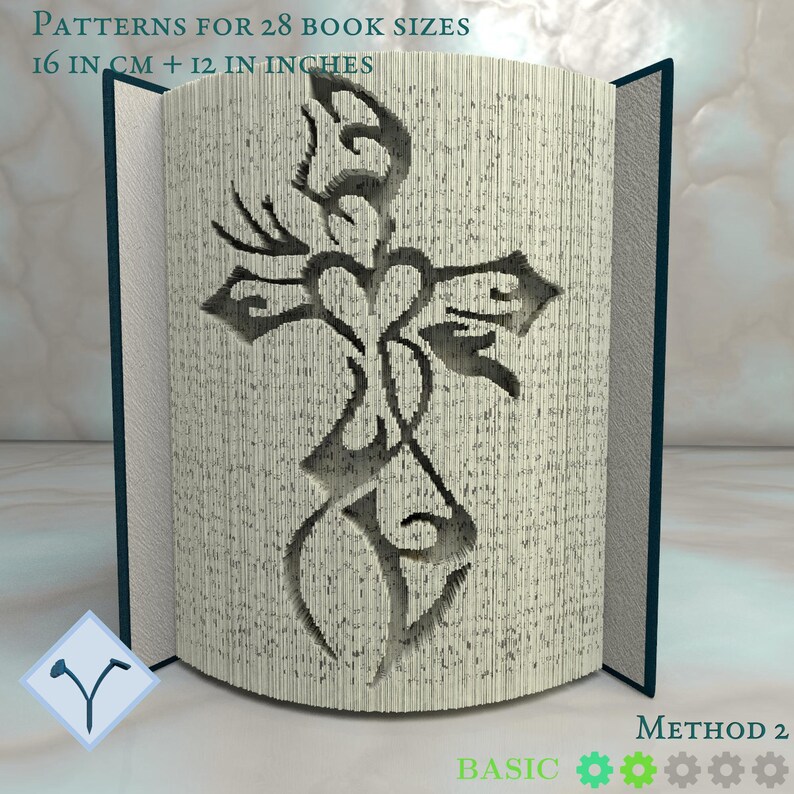 Cross With Heart: DIY Cut & Fold Art, Book Folding Pattern and ...