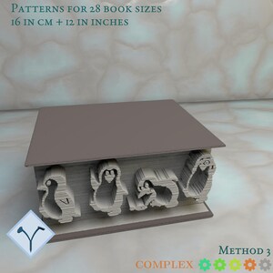 Penguins: Book Folding Pattern, Instruction DIY Folded Book Art, Cut ...